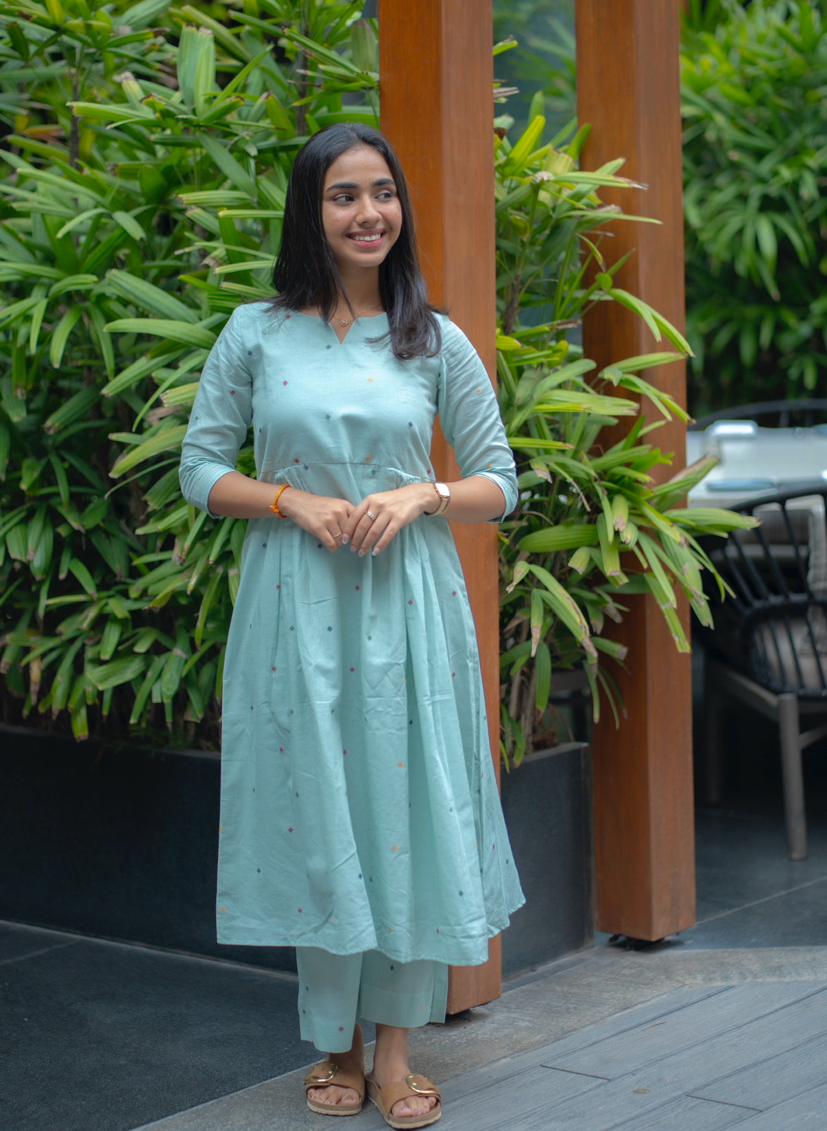 AL 534 Cotton A line co ords with lining – Anvi The Label
